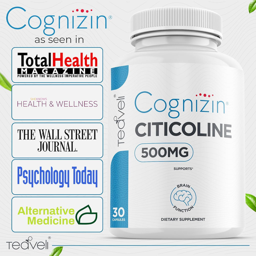Teaveli® | Cognizin Citicoline- 500mg CDP Choline Supplement- 30 ...