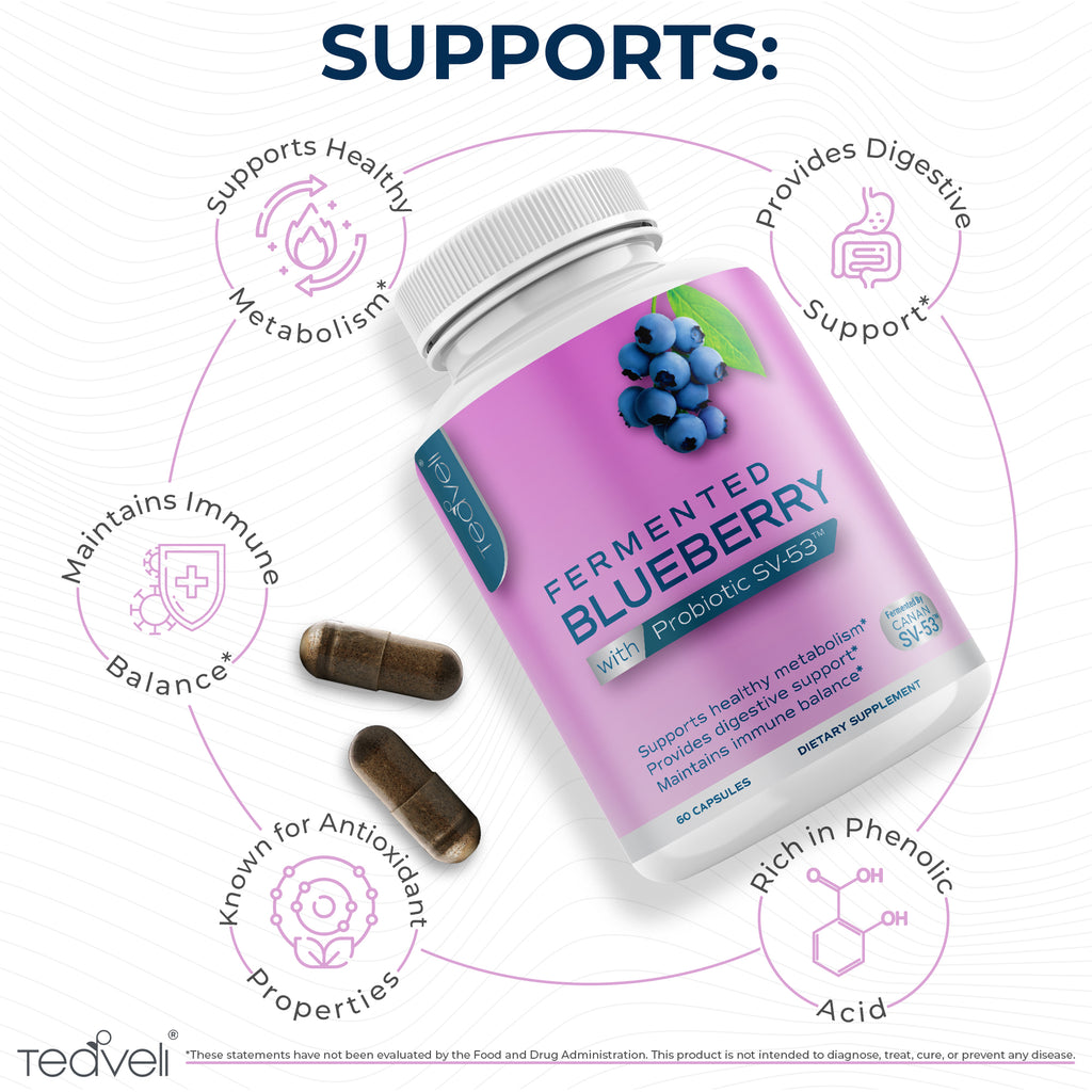 Teaveli® | Fermented Blueberry Powder Supplement - 60 Capsules – Teaveli